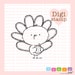 Cute Turkey Digital Stamp for Card Making - Etsy