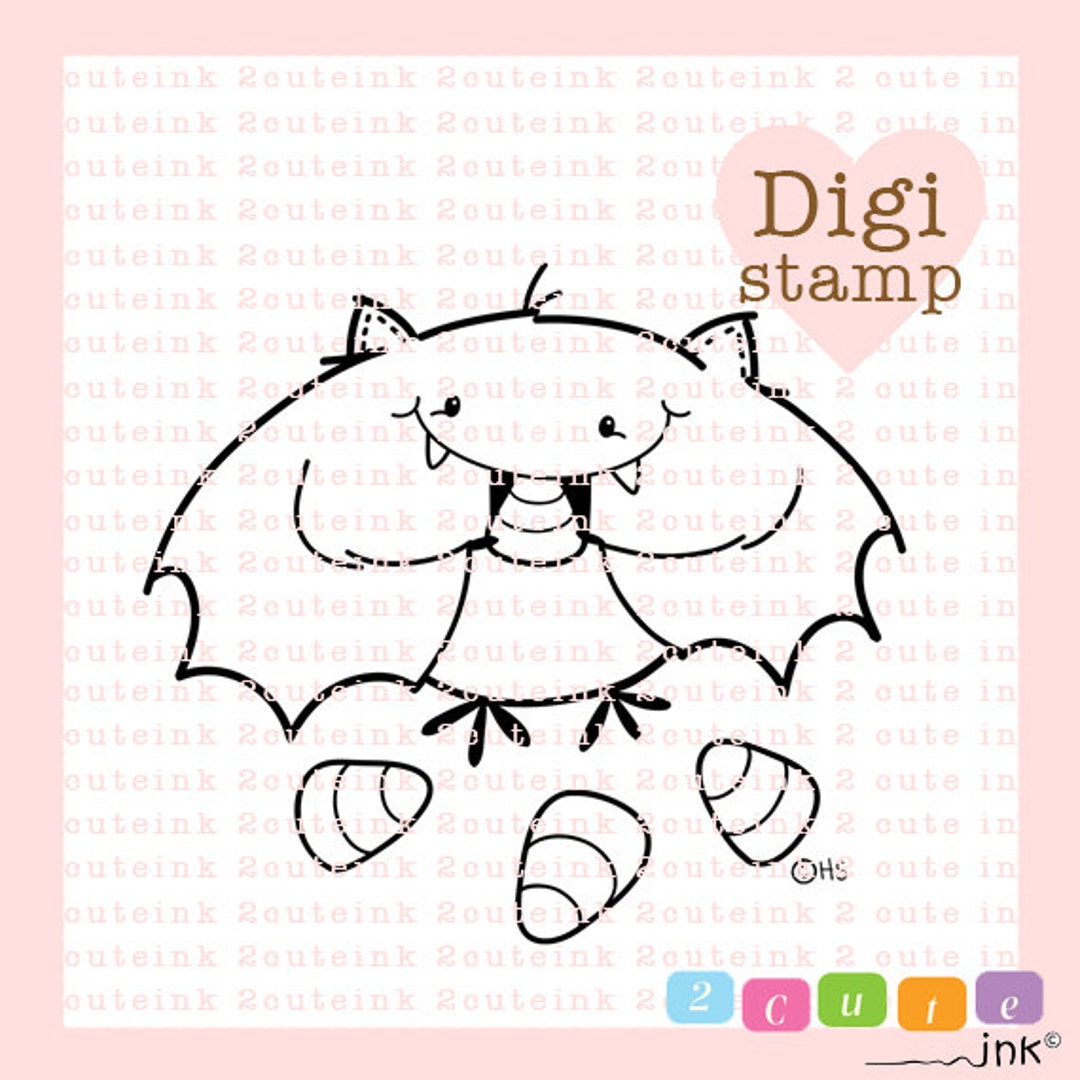 Candy Corn Bat Digital Stamp for Card Making, Paper Crafts ...