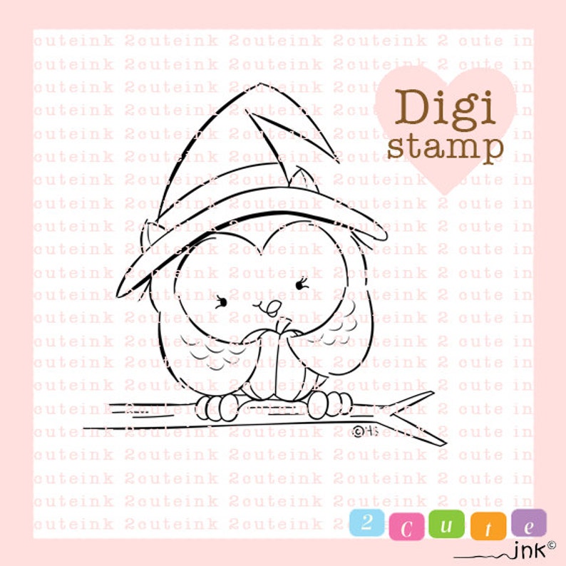 Owl Witch Digital Stamp for Card Making Paper Crafts - Etsy
