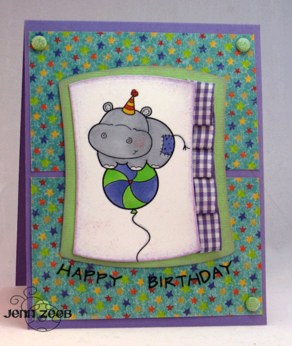 Hippo Balloon Digital Stamps for Card Making Paper Crafts | Etsy