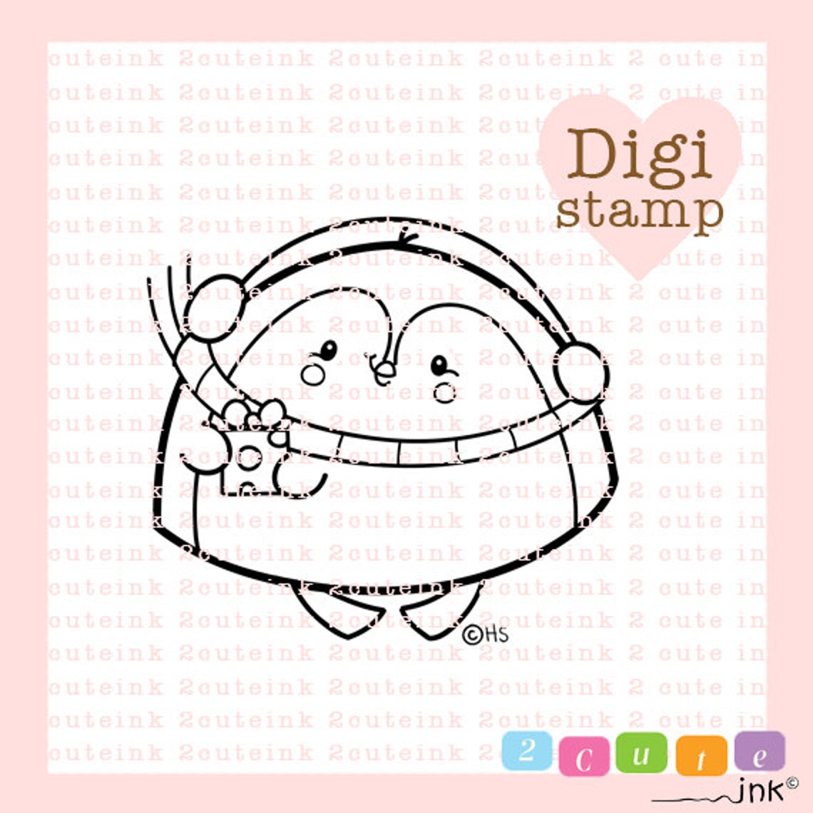 Penguin Present Digital Stamp for Card Making Paper Crafts - Etsy UK