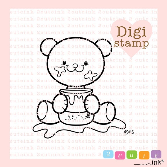 Honey Bear Digital Stamp Bear Digital Stamp Bear Stamp | Etsy