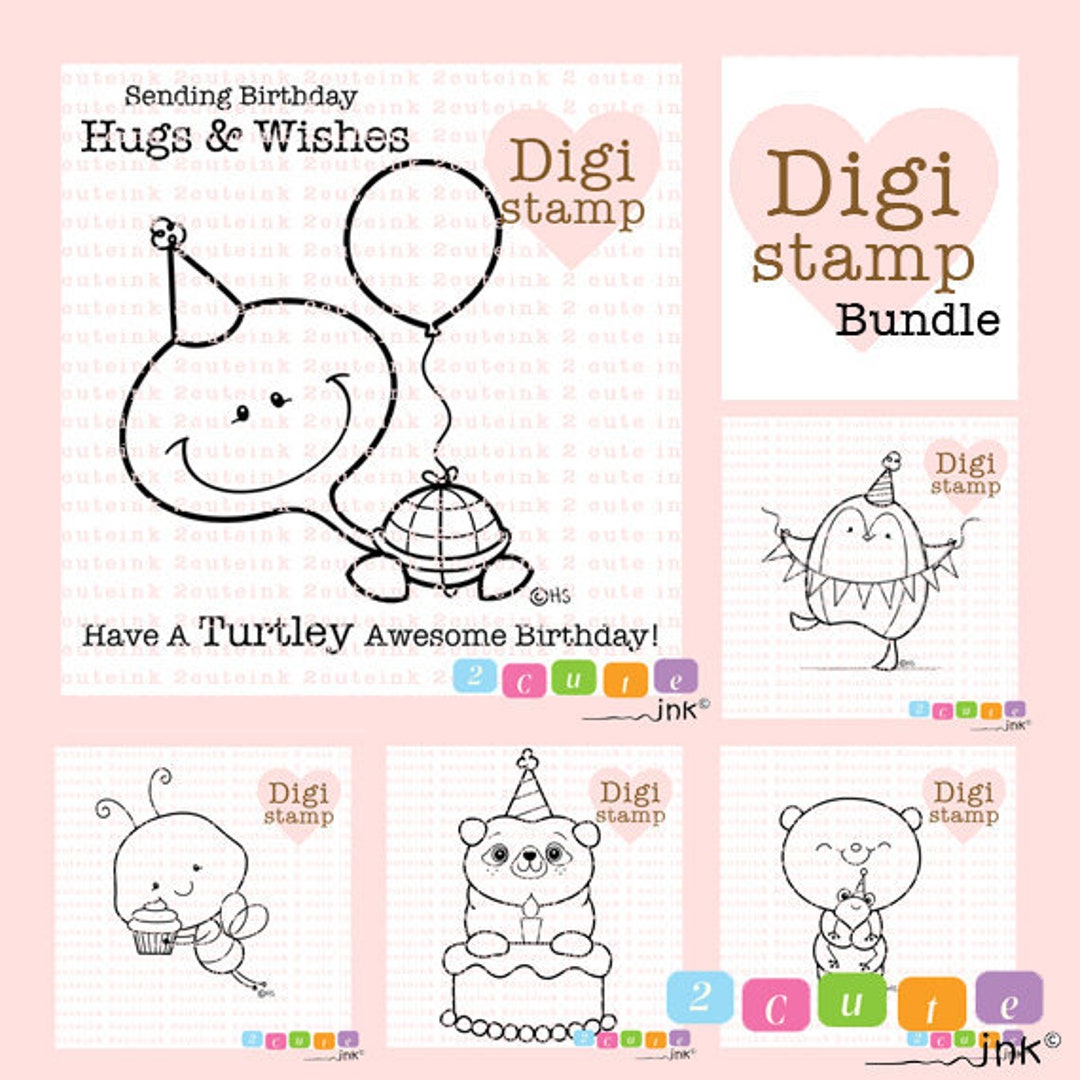 Birthday Digital Stamp Bundle Birthday Printables - Etsy