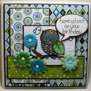 Nature Owl Doodle Digital Stamp for Card Making Paper Crafts - Etsy