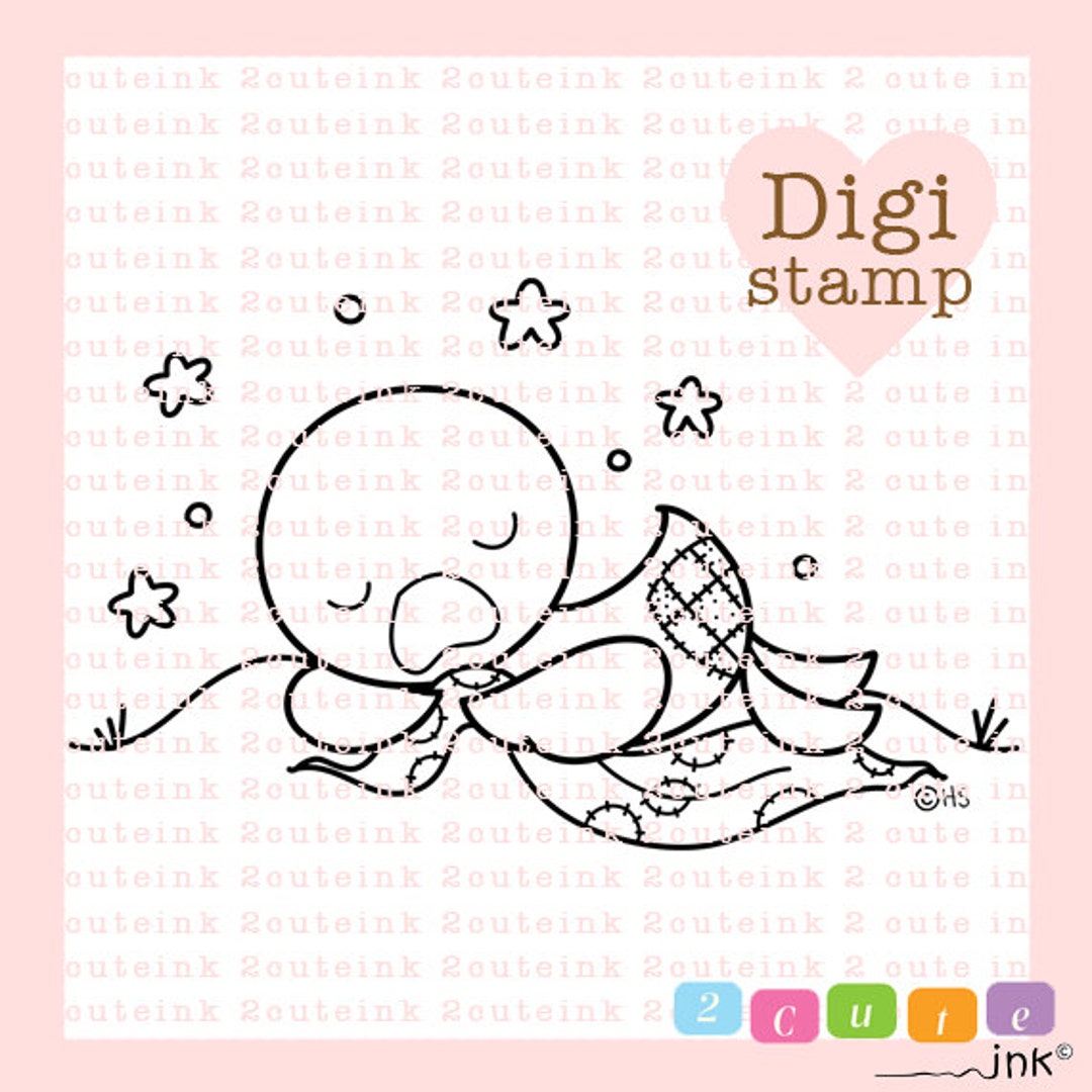 Sleepy Duck Boy and Girl Digital Stamp Duck Stamp Digital New Baby ...