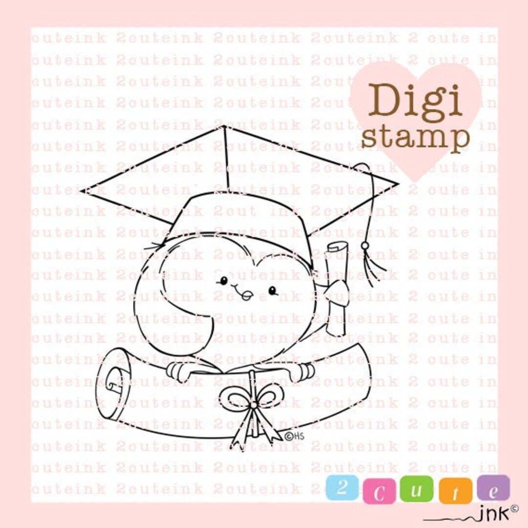 Graduation Owl Digital Stamp for Card Making, Paper Crafts ...