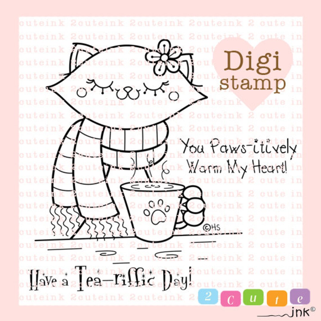 Penelope Cat Digital Stamp Cat Digital Stamp Fall Stamp - Etsy