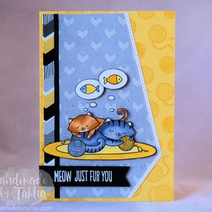 Cat Nap Digital Stamp - Digital Stamps for Card Making - Cat Digital ...