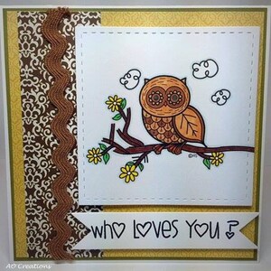 Nature Owl Doodle Digital Stamp for Card Making Paper Crafts - Etsy