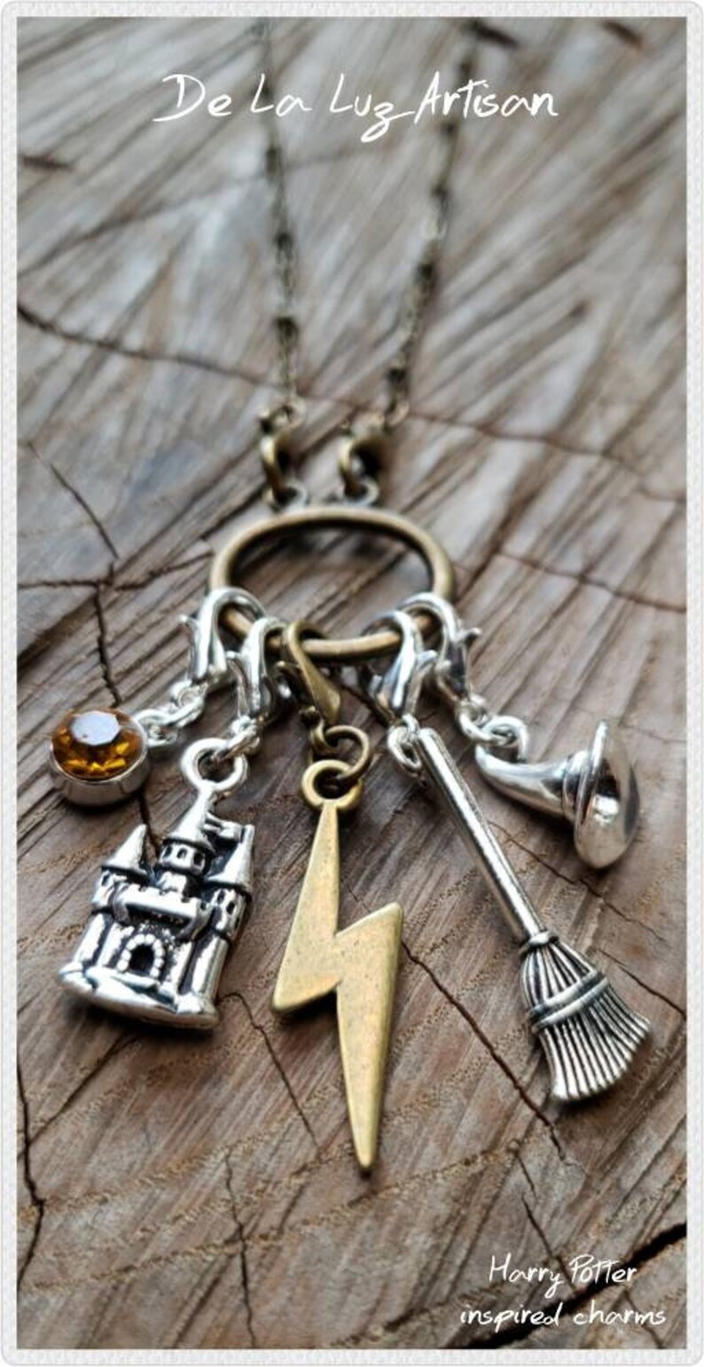Wizard Charm Necklace Fan Fandom Cosplay House Color Gift | Etsy