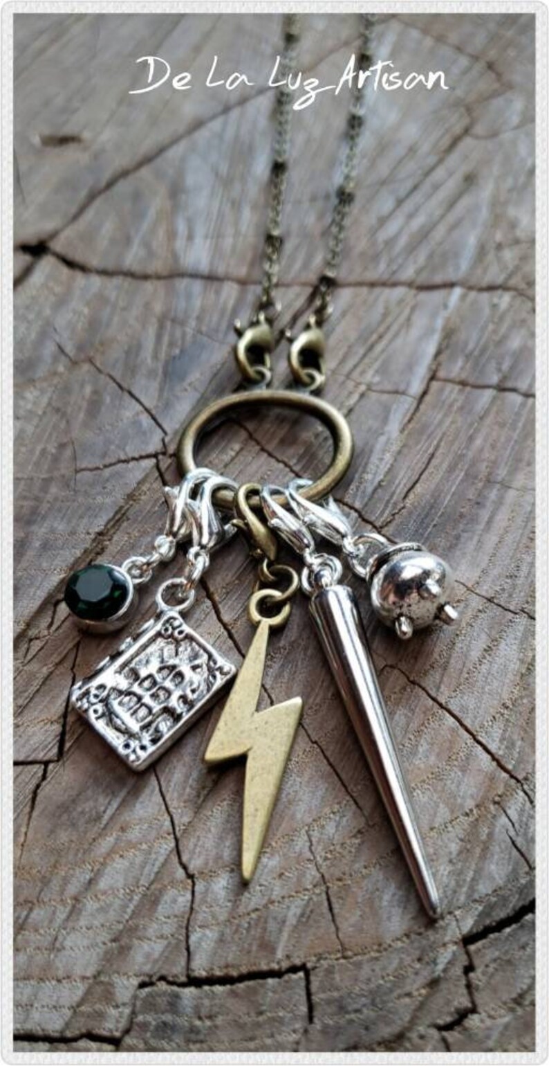 Wizard Charm Necklace Fan Fandom Cosplay House Color Gift | Etsy