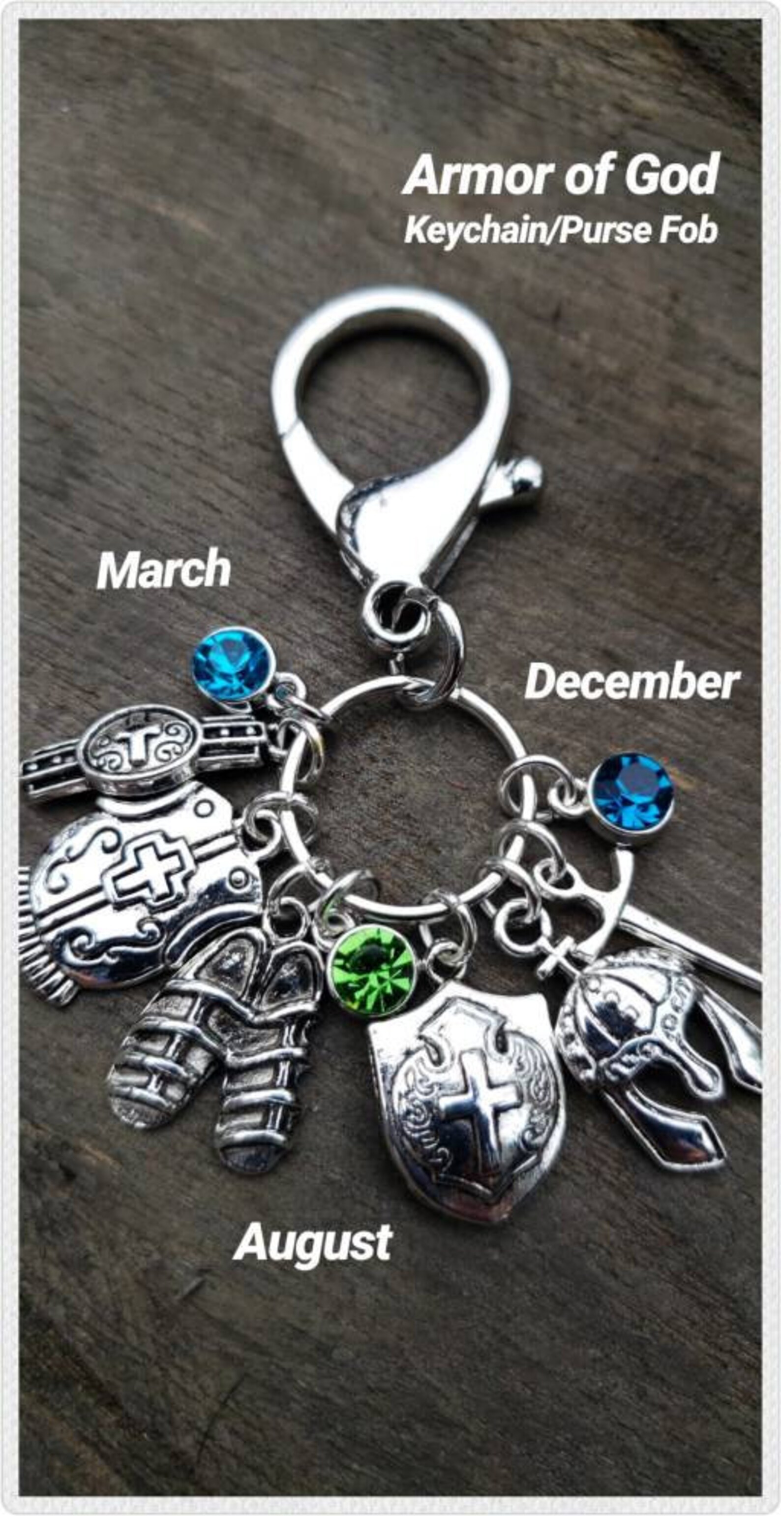 Silver "armor of God" Charm Keychain Ephesians Sunday School Christian ...