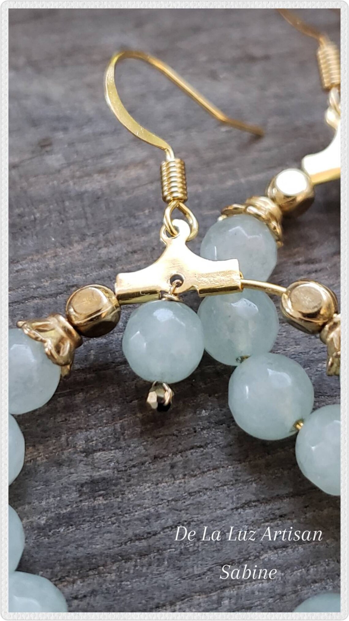Sabine Amazonite Gold Hoop Earrings Bridesmaid Wedding - Etsy