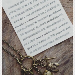 Silver armor of God Charm Bangle or Necklace, Bible Verse, Sunday ...