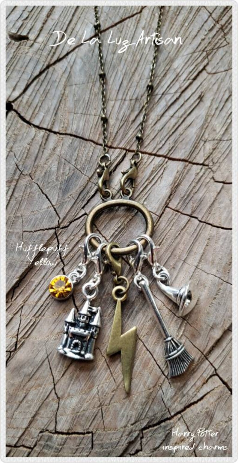 Wizard Charm Necklace Fan Fandom Cosplay House Color Gift - Etsy