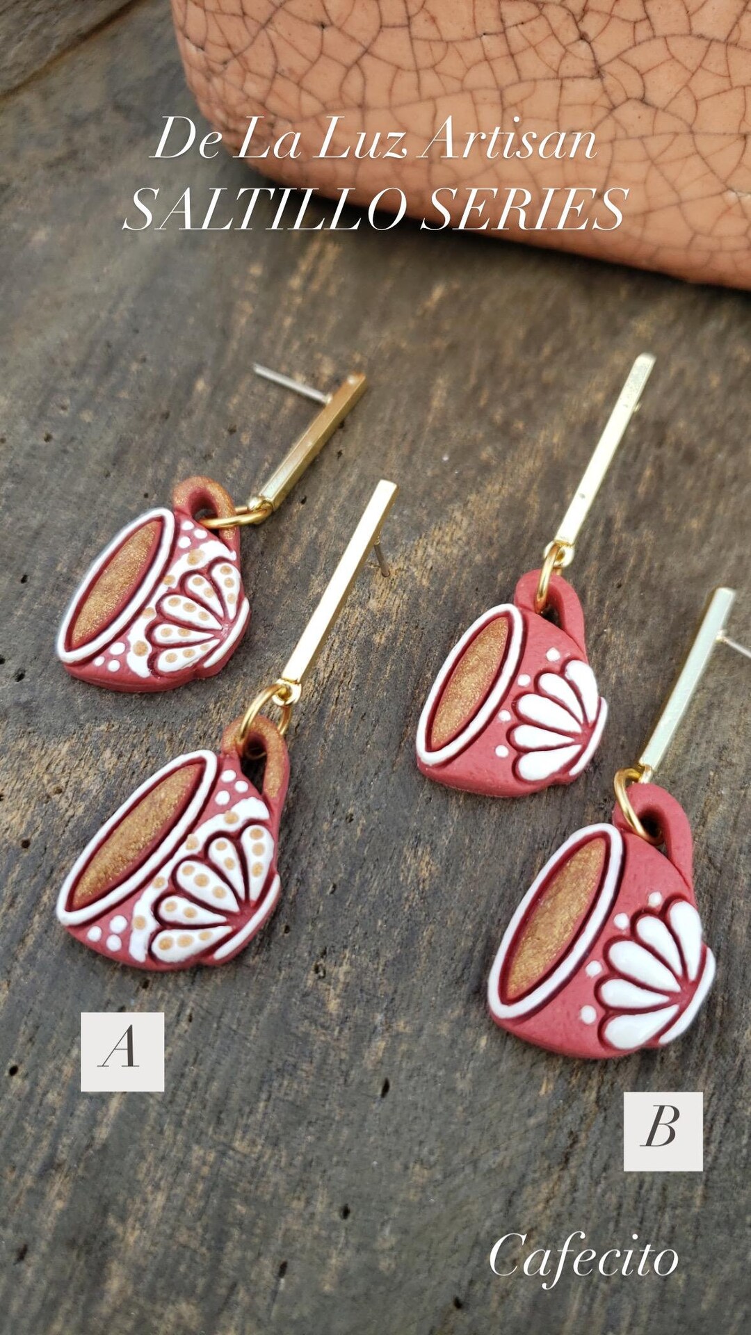 CAFECITO Coffee Cup Terracotta Mexican Folk Art, Saltillo Tile ...