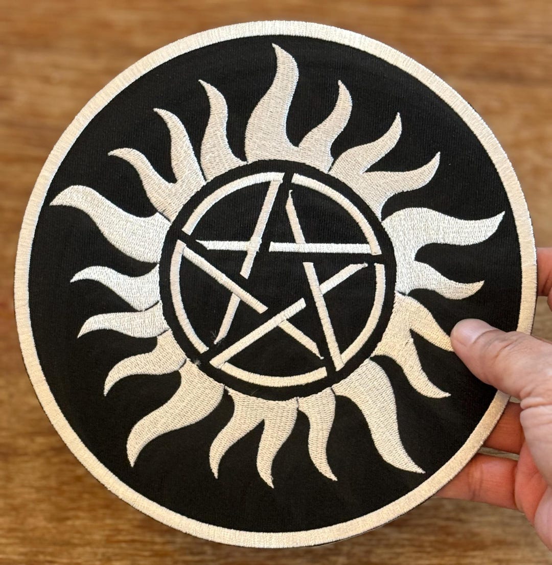 Pentagram Pentacle Supernatural Fire Symbol Embroidery Iron-on Sew-on Patches - Etsy