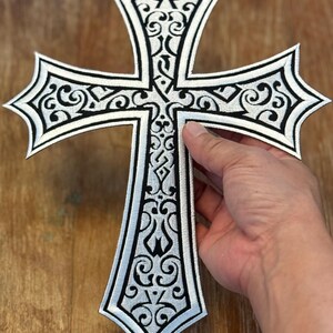 Cross Art God Christian Jesus Do Good Symbol Embroidery Iron-on Sew-on ...
