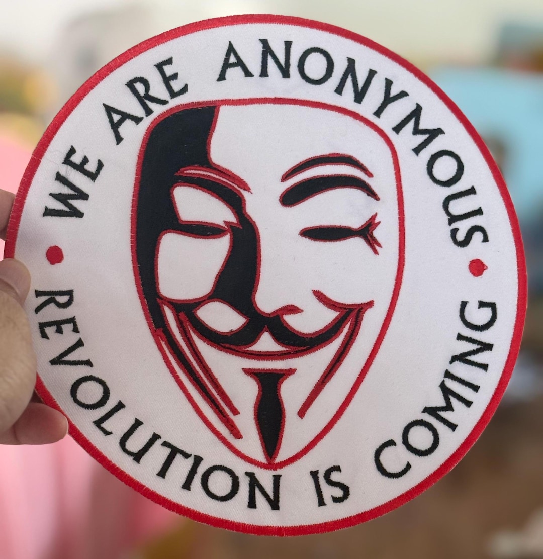 We Are Anonymous Revolution Face Head Symbol Embroidery Iron-on Sew-on ...