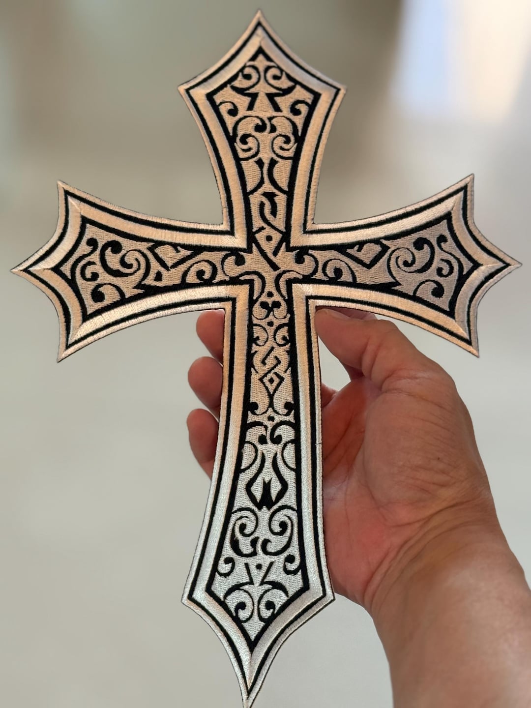Cross Art God Christian Jesus Do Good Symbol Embroidery Iron-on Sew-on ...