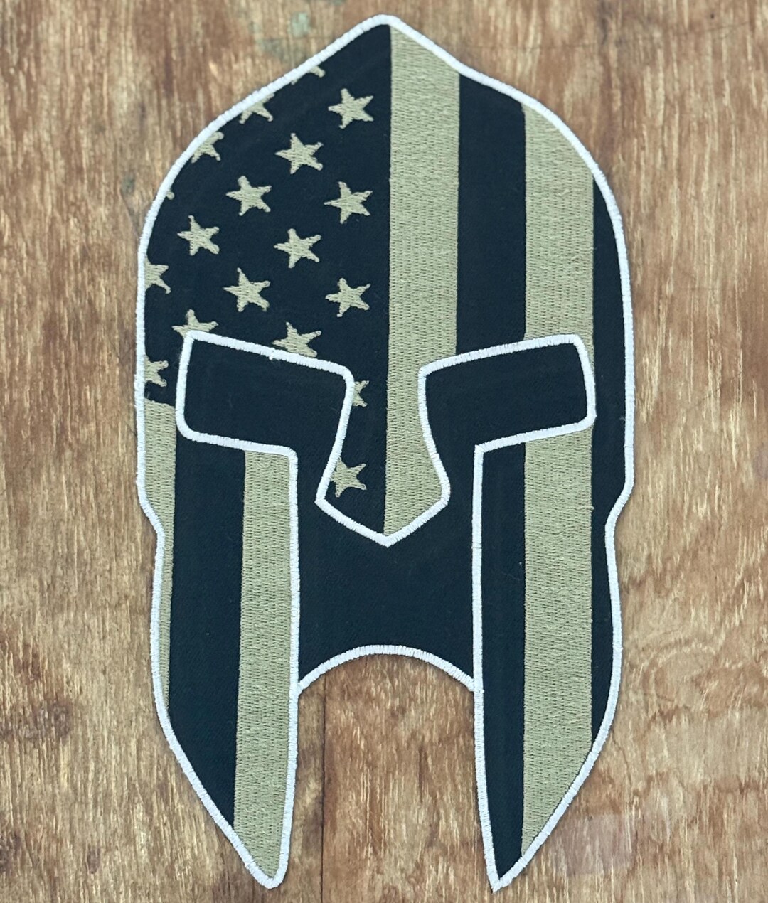 Spartan Labe Flag USA Line Green Mask Warrior Morale Symbol Embroidery ...