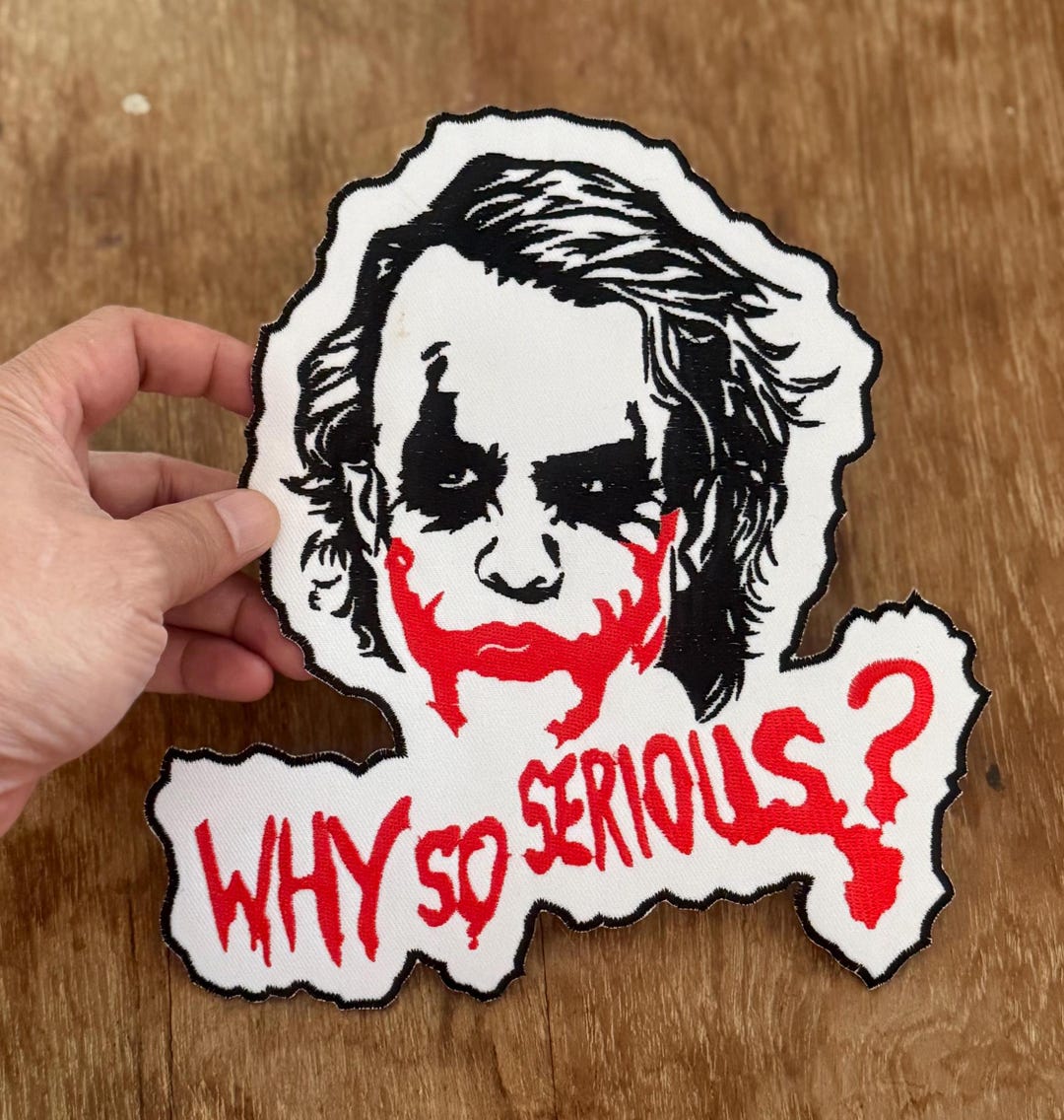 Joker Why so Serious Psychopath Clown Cult Violent Symbol Embroidery ...