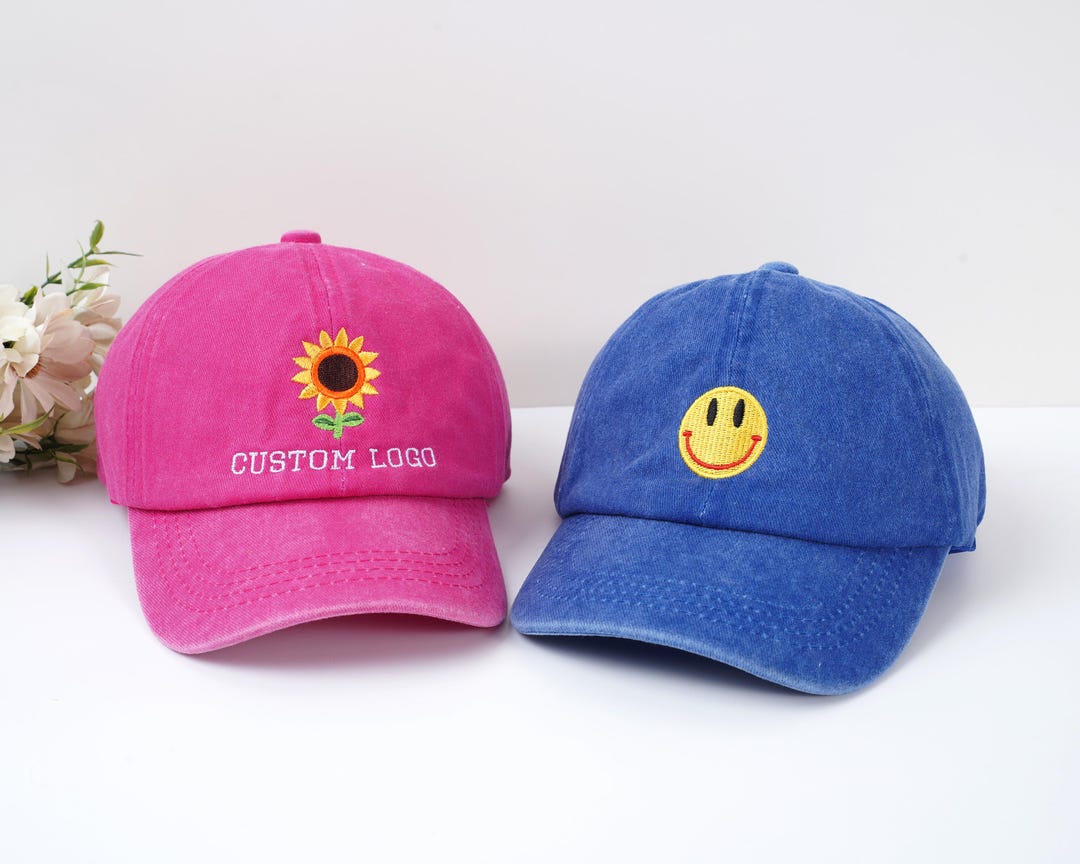 Custom Children Hat,embroidered Text,logo Baseball Cap,kid Hat,washed ...