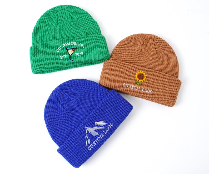 Custom Beanie Hats Logo/text ,personalized Embroidered Beanie Winter ...