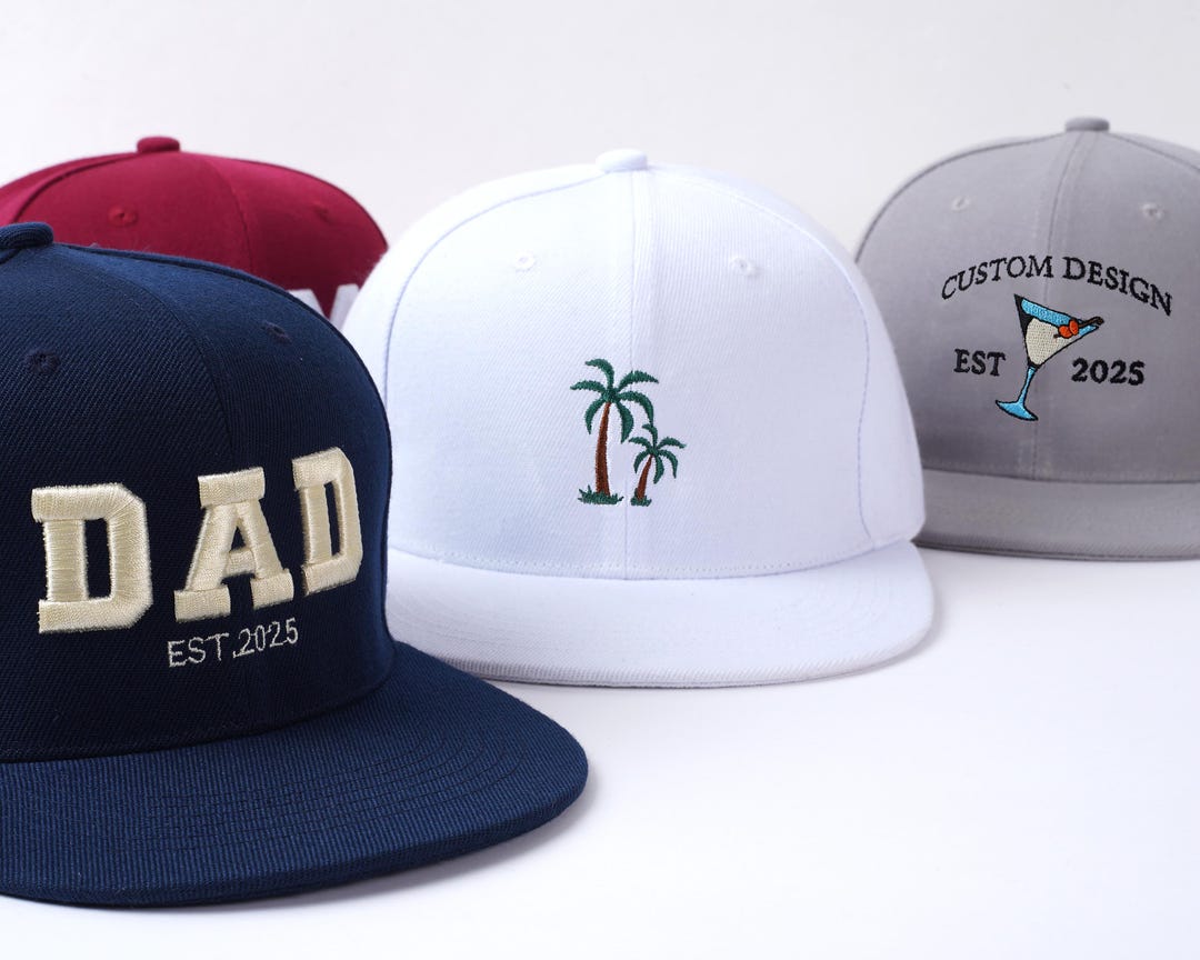 Custom Text, Logo, Flat Brim Hats, Personalized Baseball Caps ...