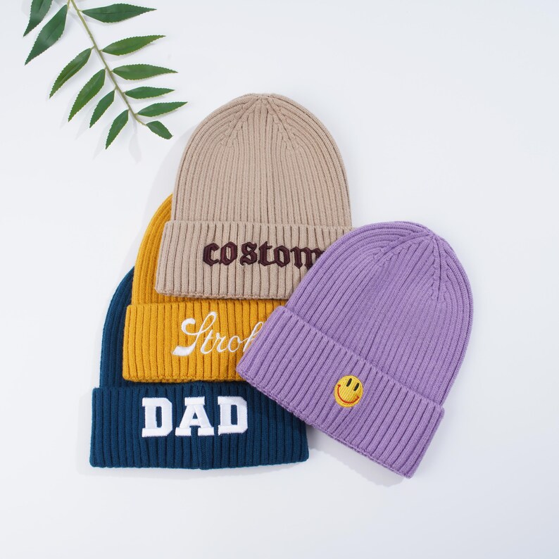 Custom Embroidered Knitted Hats, Your Text, Logo, Personalized Winter ...