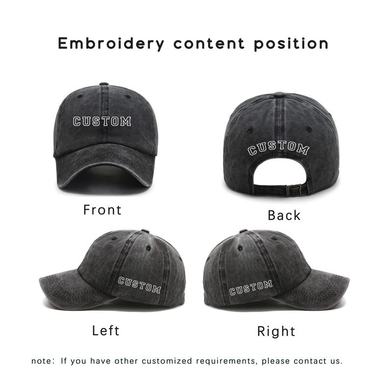 Personalized Text Hats, Custom Logo Embroidered Hats, Father's Day ...
