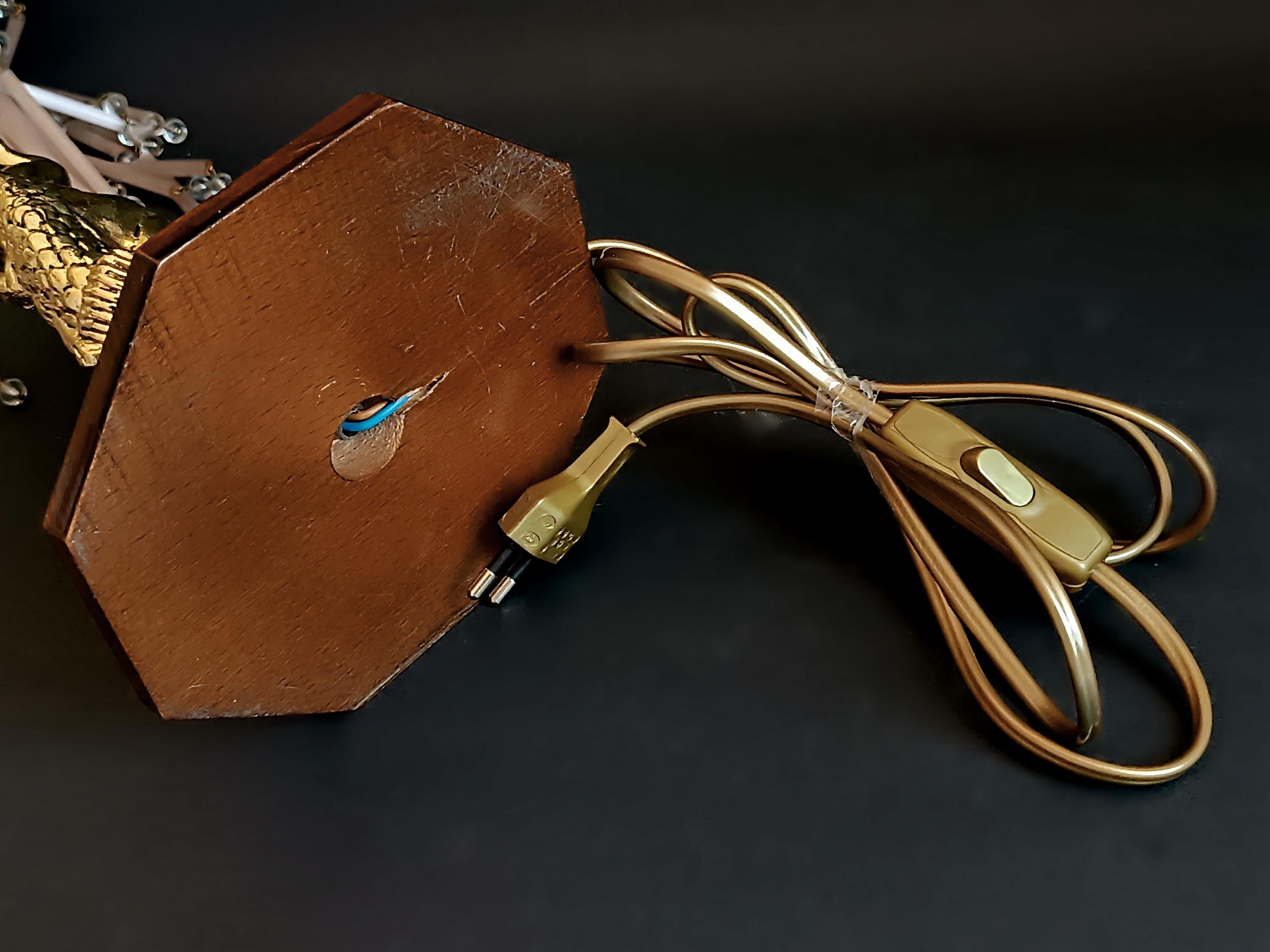 Pair of Antique Bedside Lamps on Wooden Base Collectible Table Lamp ...