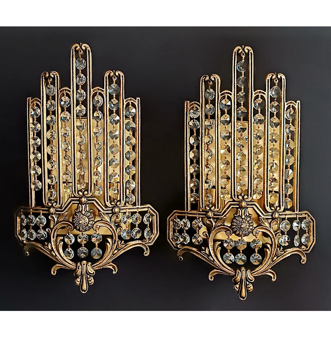 Set of 2 Antique Lamps Pair of Collectible Sconce Night Light Antique ...