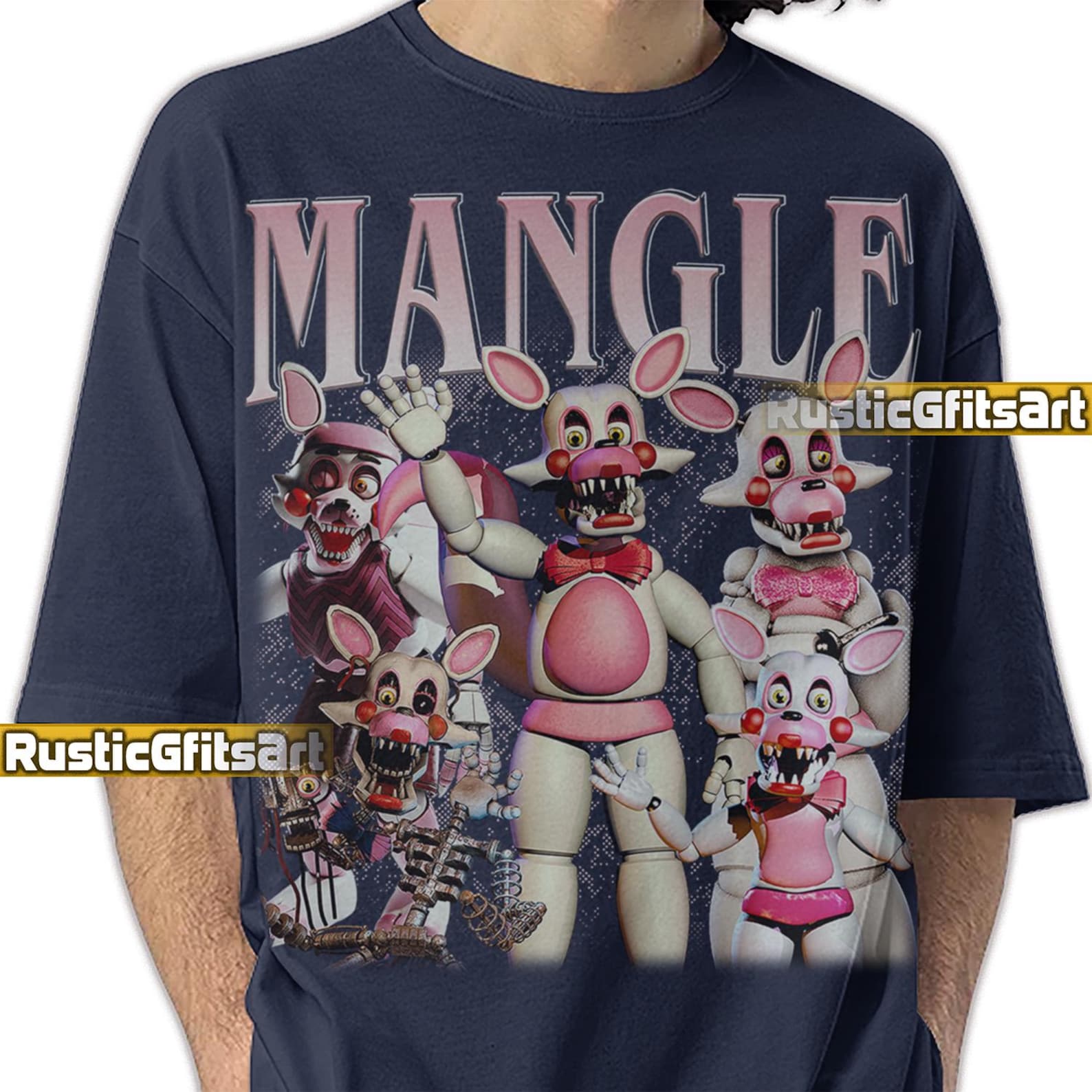 MANGLE FUNTIME FOXY Fnaf Shirt, Five Nights at Freddy's Custom T-shirt ...