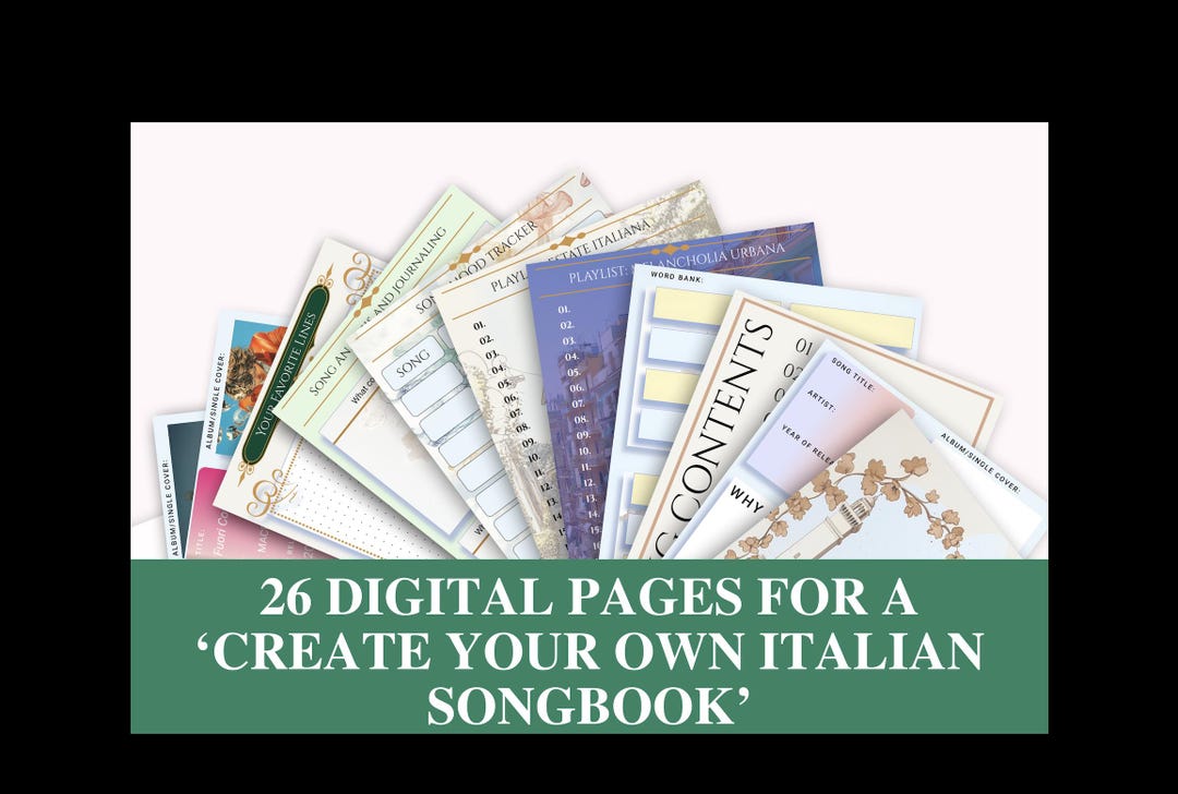 Language Through Music: Create-your-own Italian Songbook - Etsy