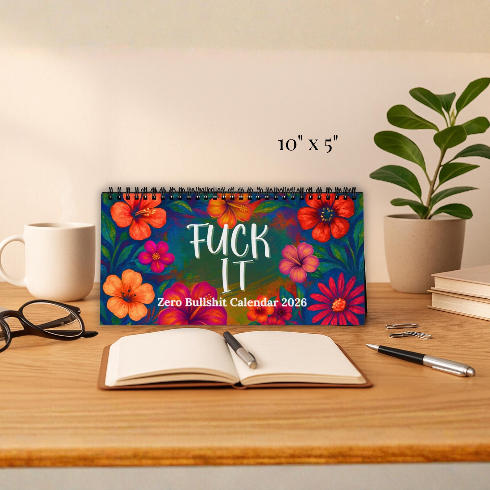 Funny Sarcastic Floral 2026 Desk Calendar, Swear Word Humor - Etsy