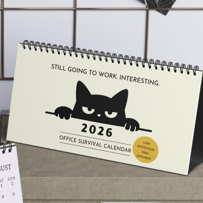2026 Sarcastic Black Cat Desk Calendar, Funny Office Gift - Etsy