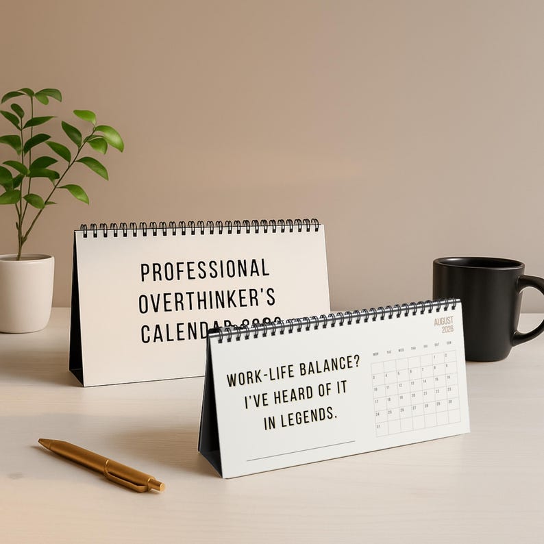 Professional Overthinker’s 2026 Desk Calendar – Funny Office Humor Gift ...