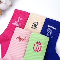 Custom Embroidered Socks,unisex Cotton Socks,with Personalized Text ...