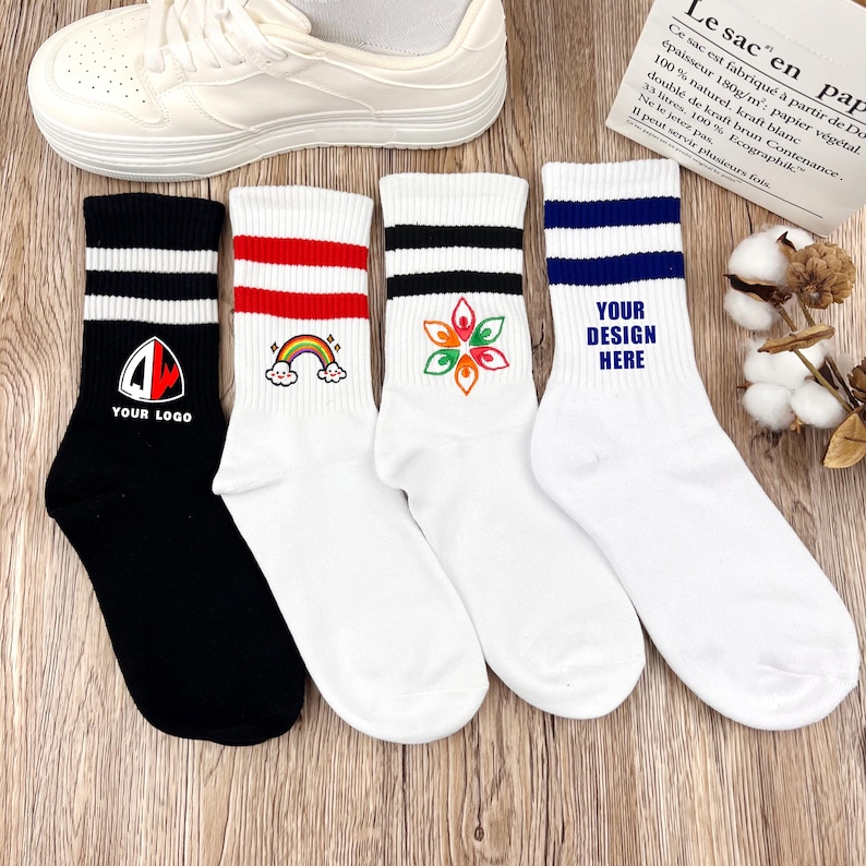 Customized Embroidered Socks，with Text, You Names, and Logos ...