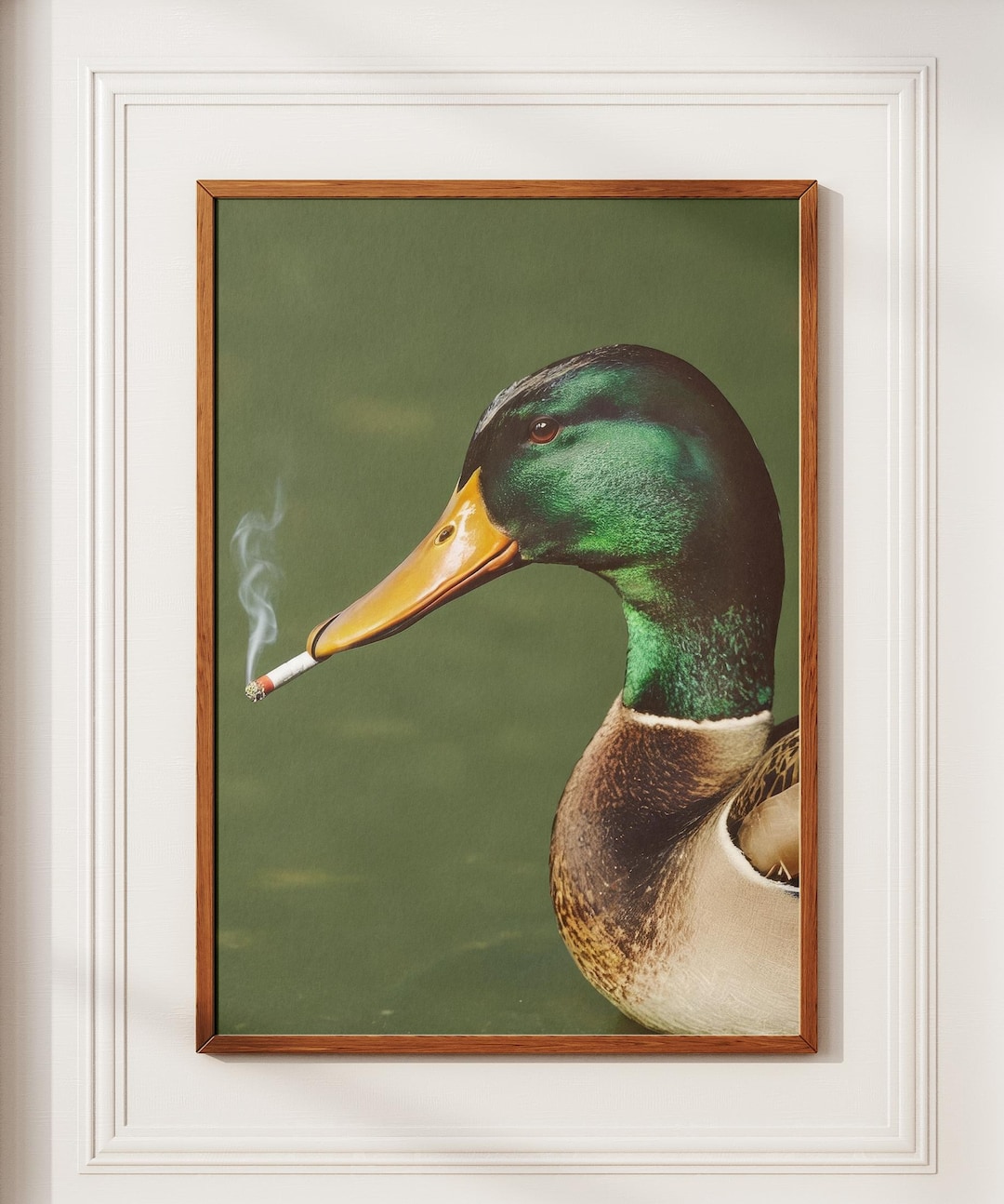 Mallard Smoking a Cigarette Vintage Poster Art Funny Duck Retro ...