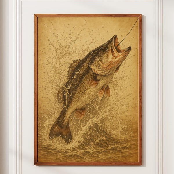 Bass Fishing Poster - Etsy