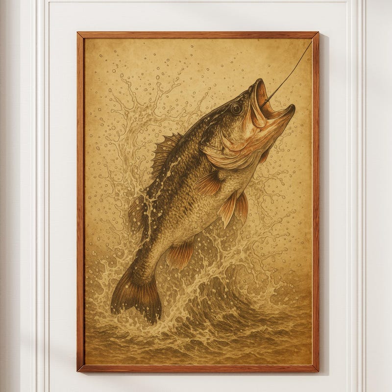 Bass Fishing Poster - Etsy