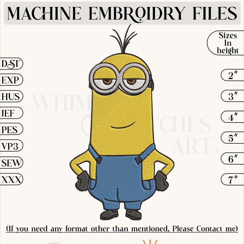 Minion Embroidery Design - Etsy