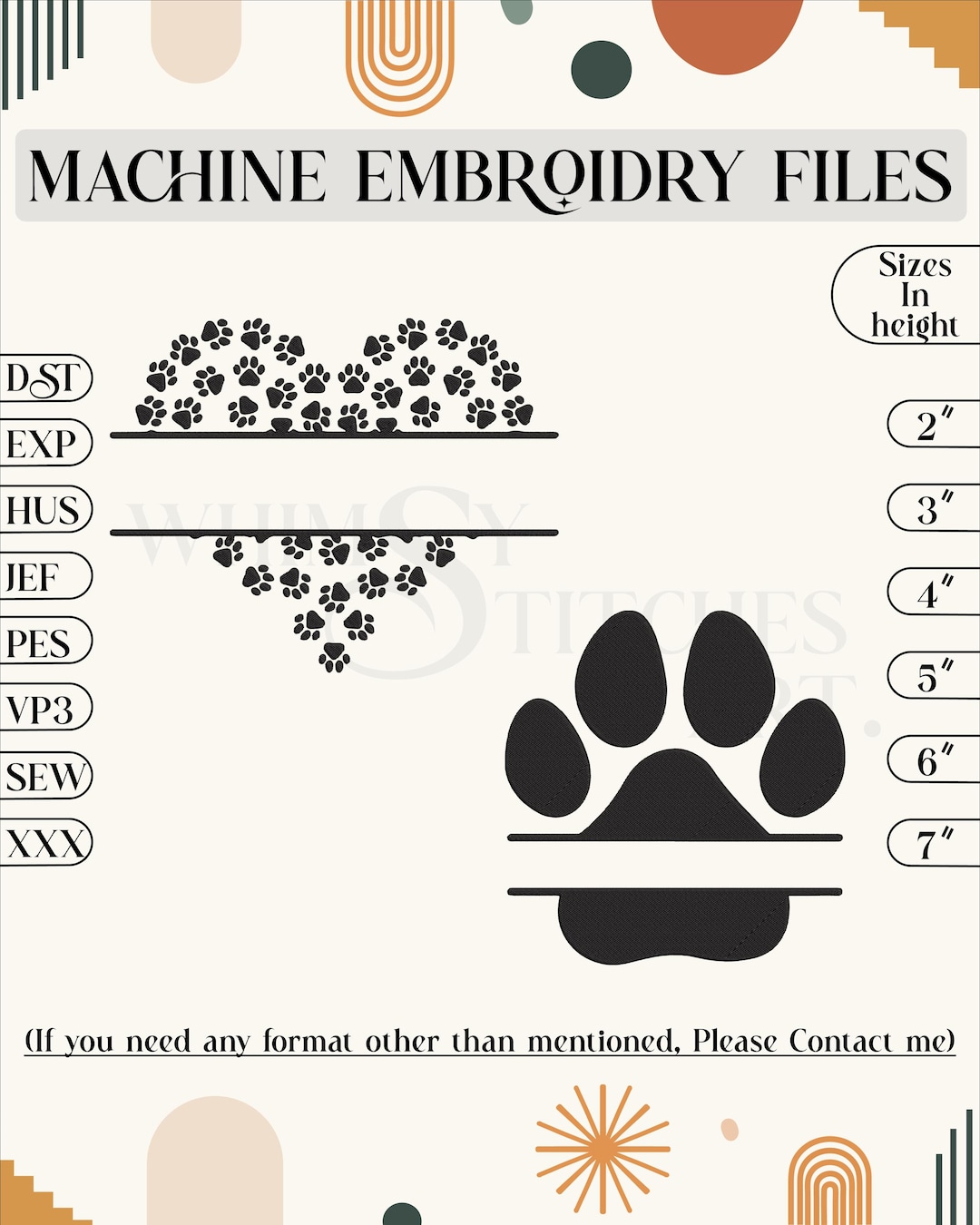 Embroidery Design Paw Print Machine Embroidery Dog Paw Design ...