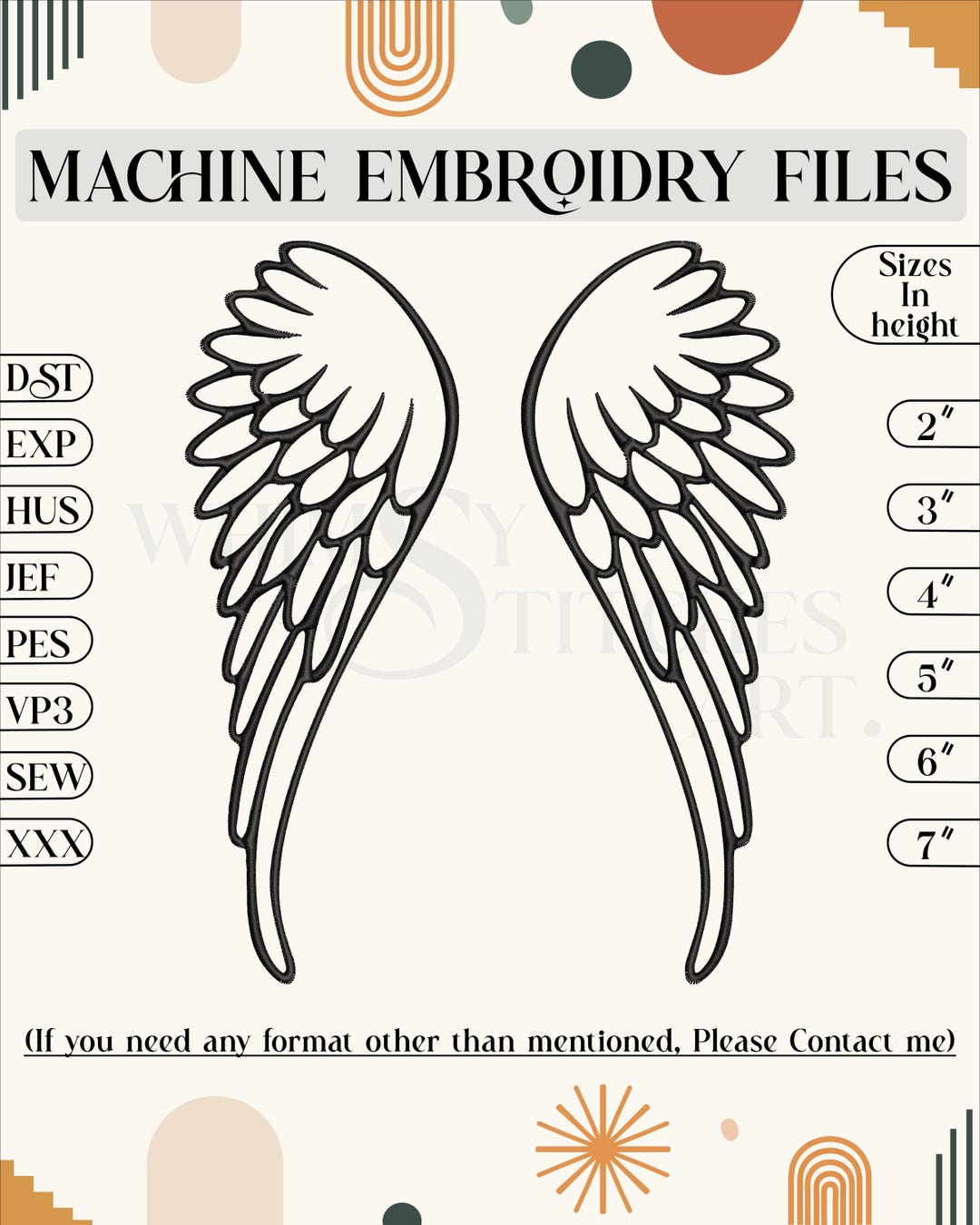 Angel Wings Embroidery Designs, Machine Embroidery Design, Instant ...
