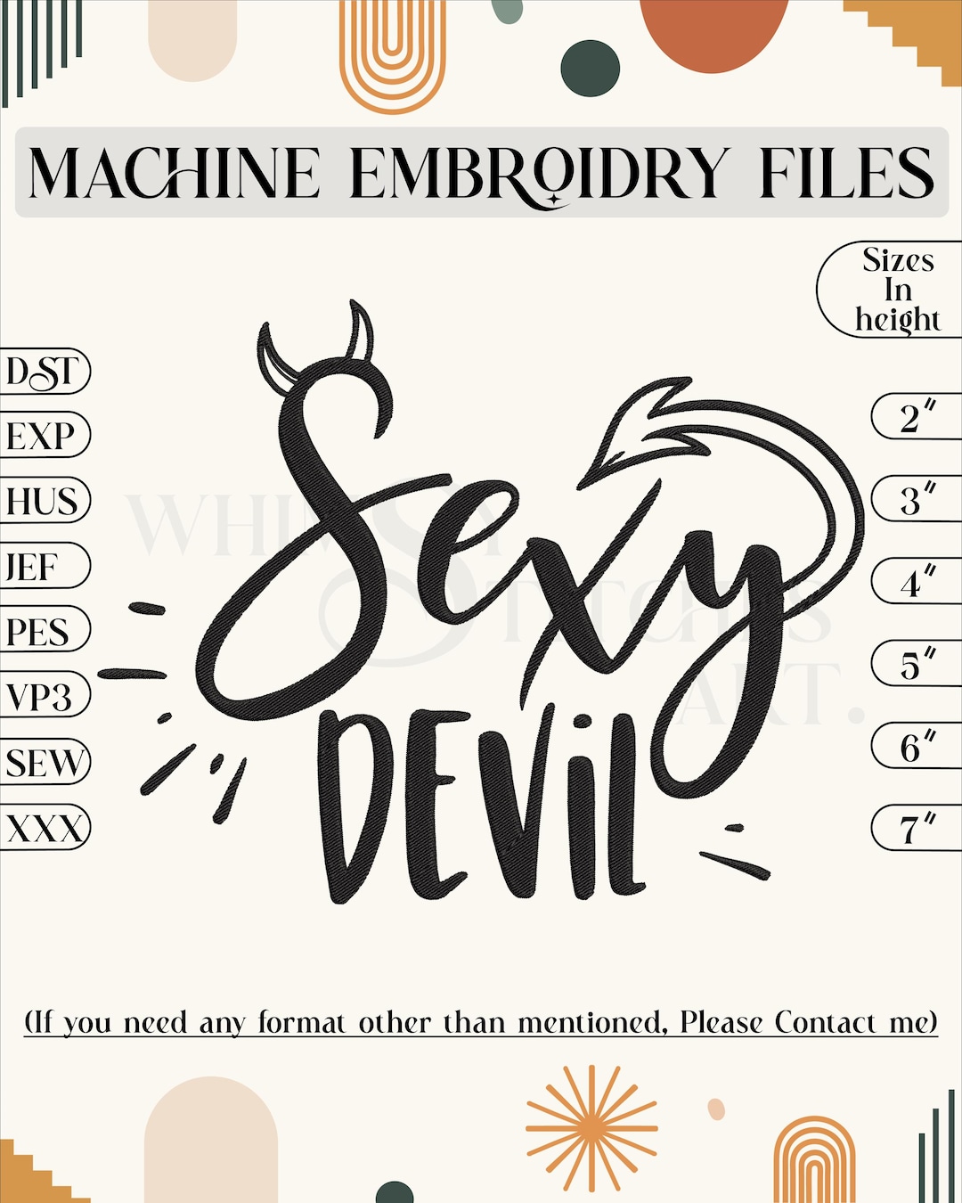 Sexy Devil Machine Embroidery Design, Instant Download, 6 Sizes - Etsy