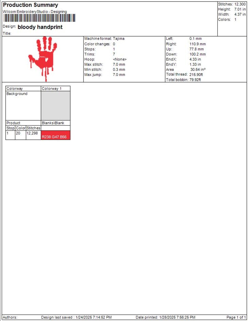 Bloody Hand Embroidery Design. Halloween Embroidery Design. Blood ...