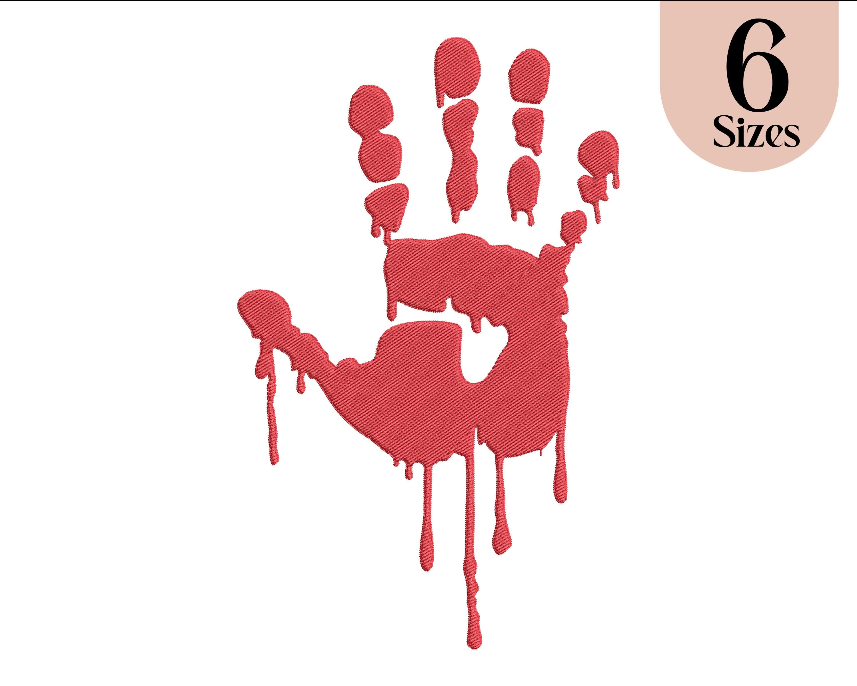 Bloody Hand Embroidery Design. Halloween Embroidery Design. Blood ...