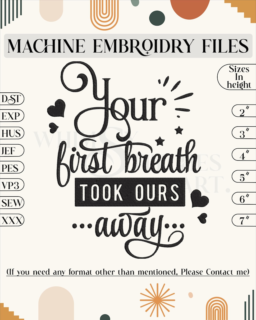 Your First Breath Embroidery Design, Your First Breath Embroidery File ...